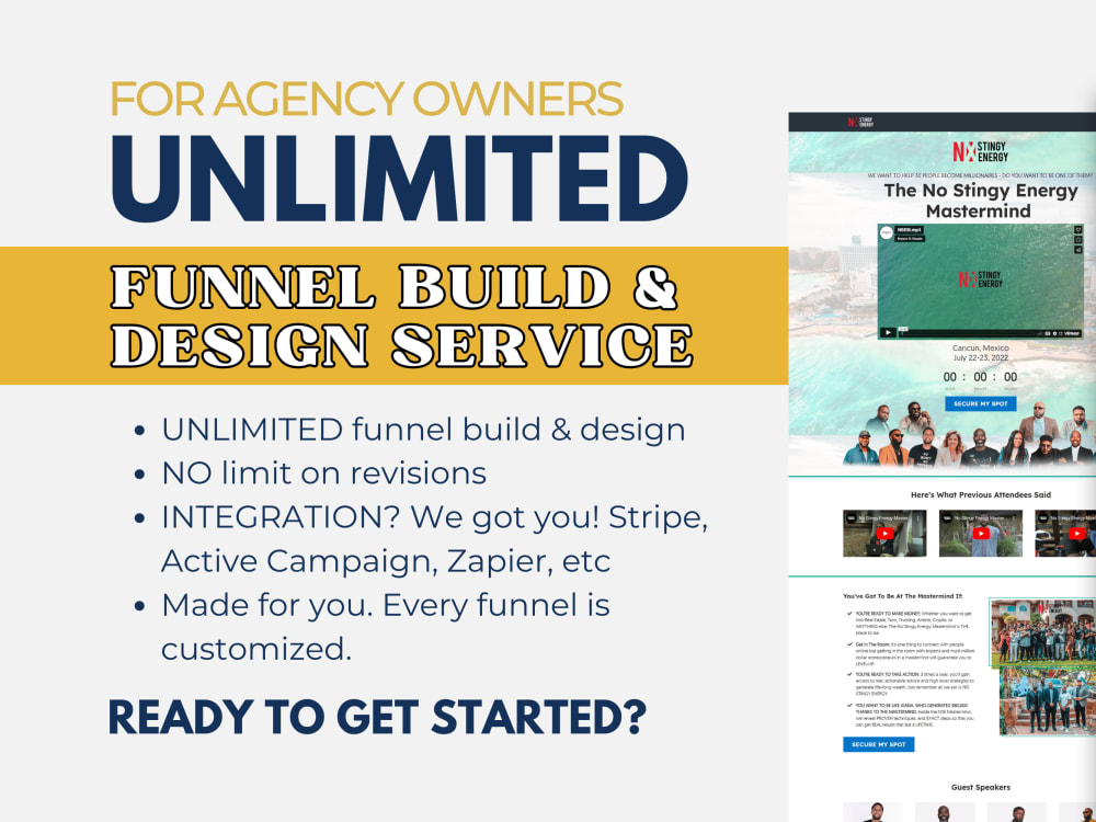 UNLIMITED funnels & design for 60 days. | Upwork