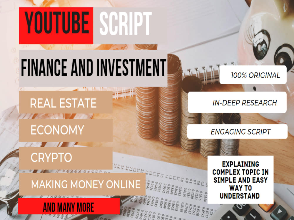 YouTube scripts for finance, real estate, and crypto | Upwork