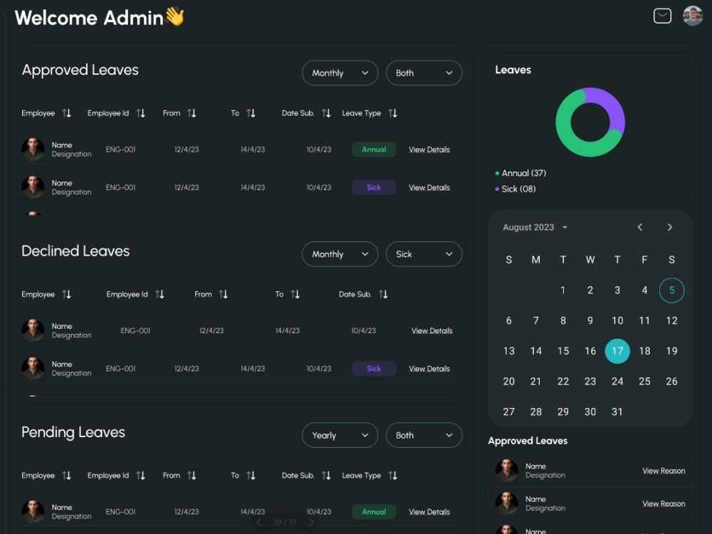 A spectacular responsive Employee Management System | Upwork