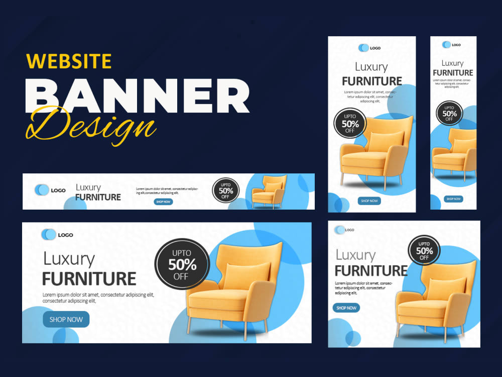 An amazing website banner ads design, google ads, hero image and header ...