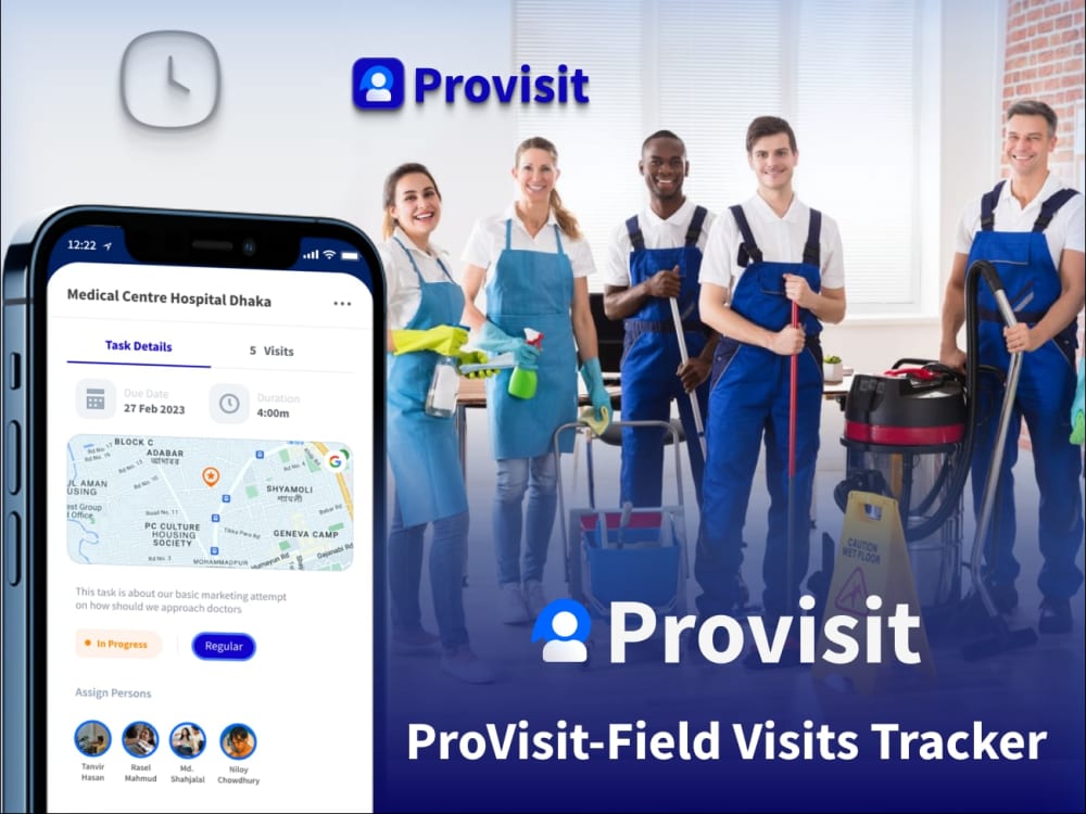 Cross-platform field visit tracker mobile app - ProVisit for Android & iOS | Upwork