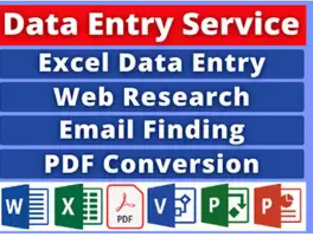 Excel data entry, web research, copy paste, typing, PDF to excel. | Upwork