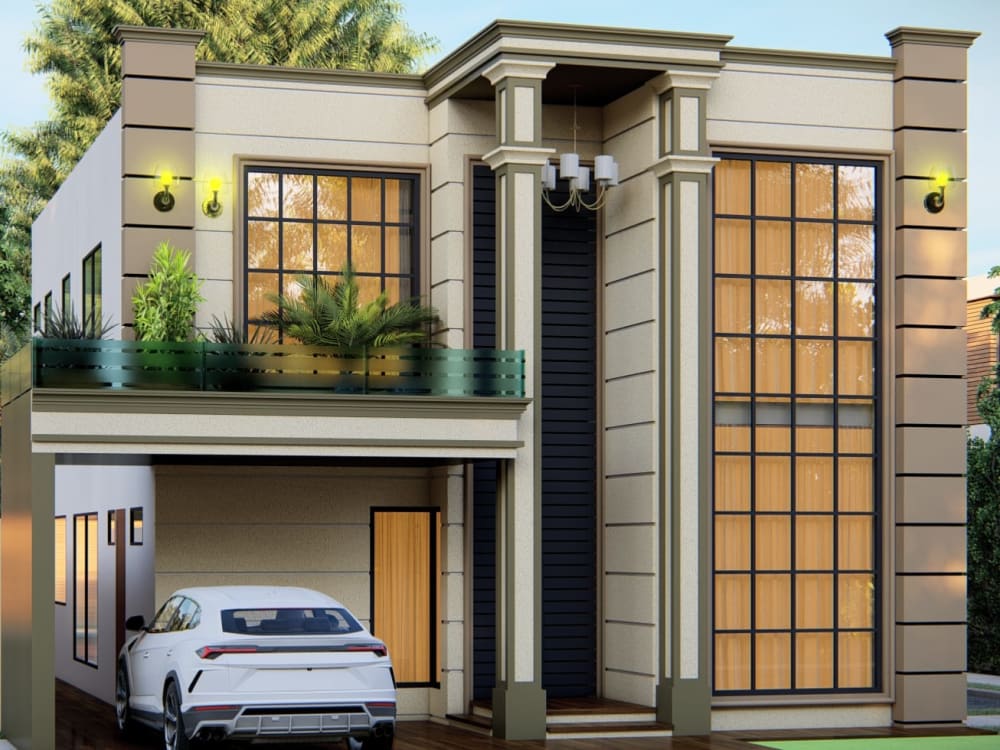3D Building Front Elevation | Upwork