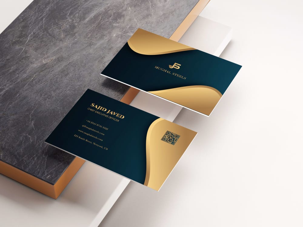 A custom business card with a qr code and letterhead | Upwork