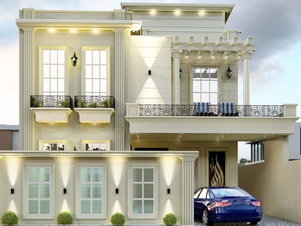 3D Building Front Elevation | Upwork