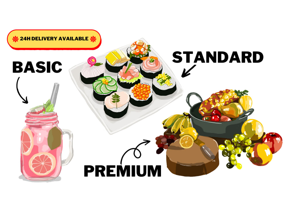 A unique food-related illustration in my style | Upwork