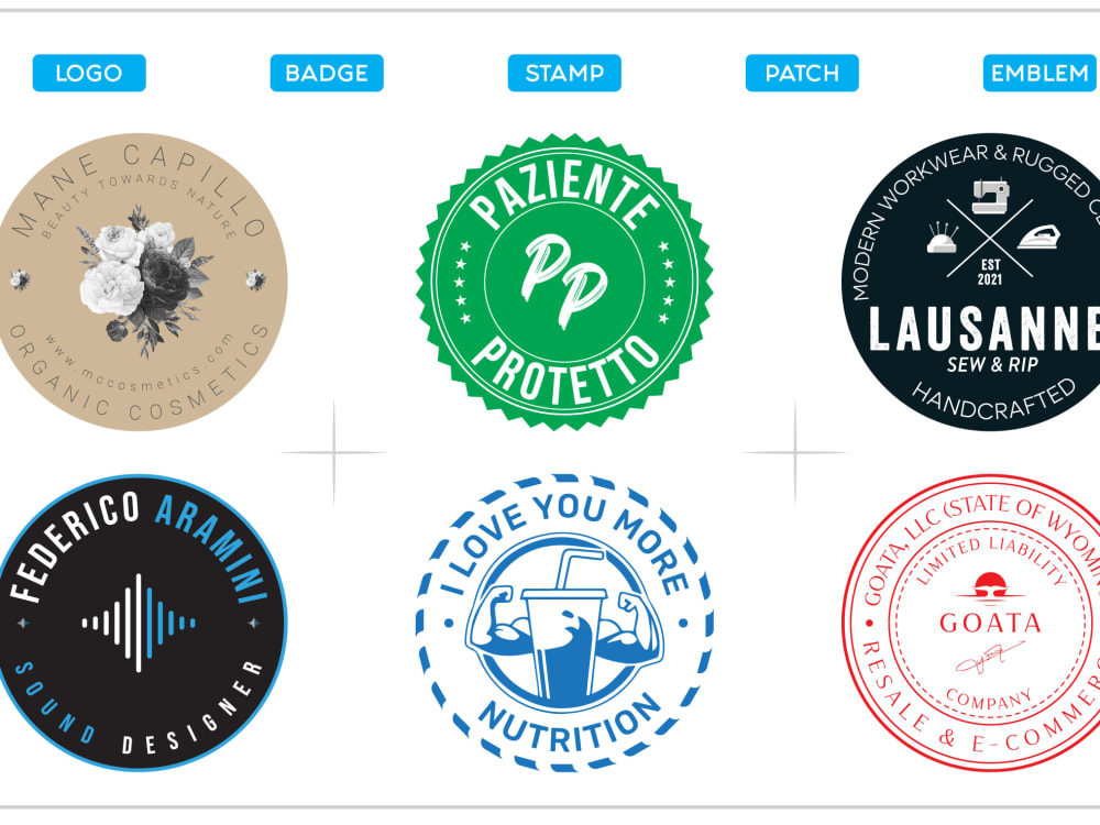 Round logo design, stamp, badge, patch, and sticker. | Upwork
