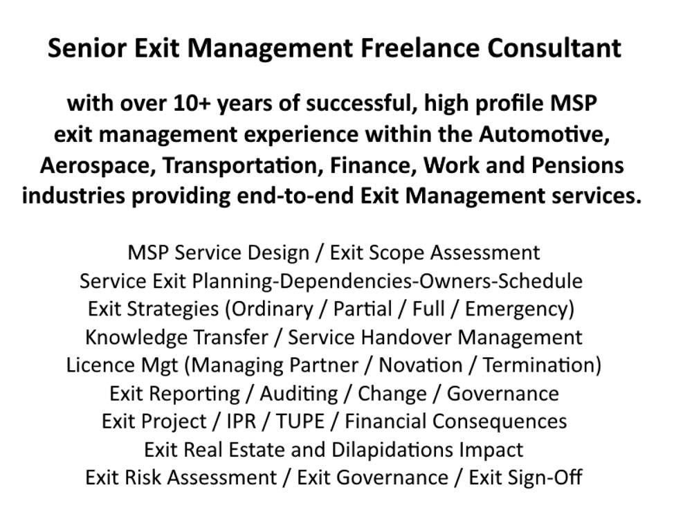 Full Service Exit Plan | Upwork