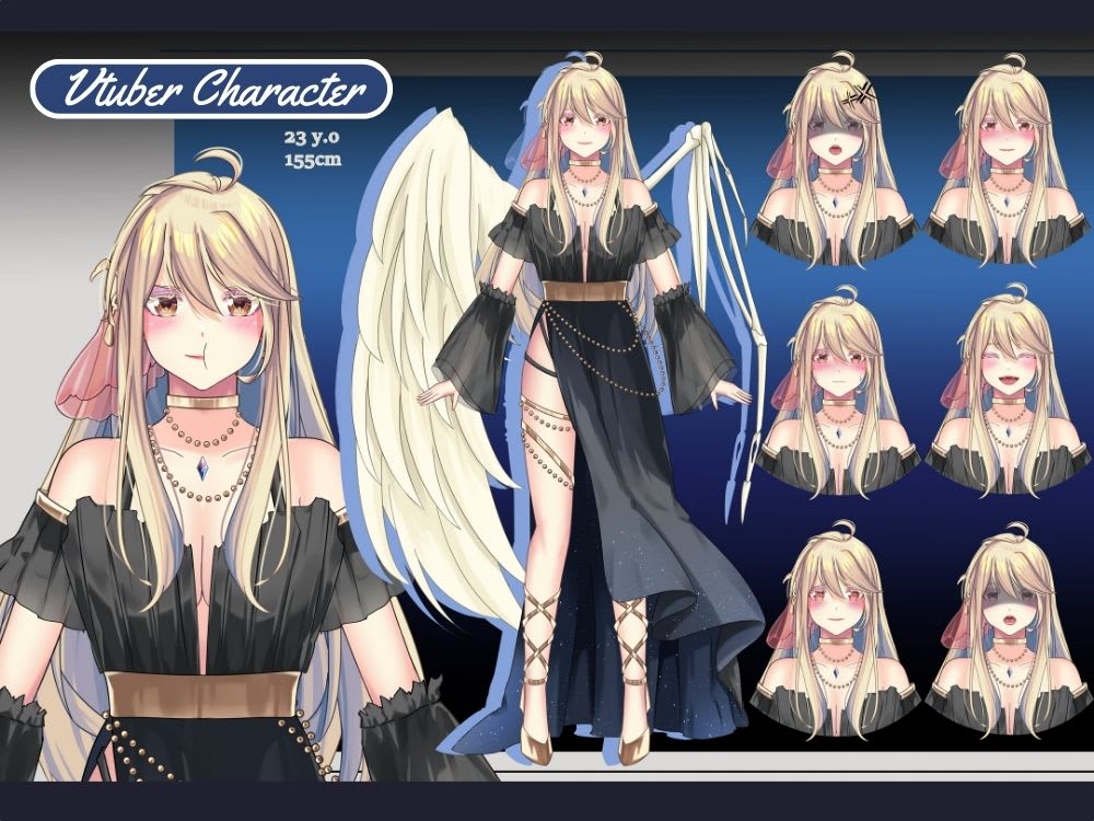 2d vtuber model, live2d design, vtuber model using live2d for streaming | Upwork