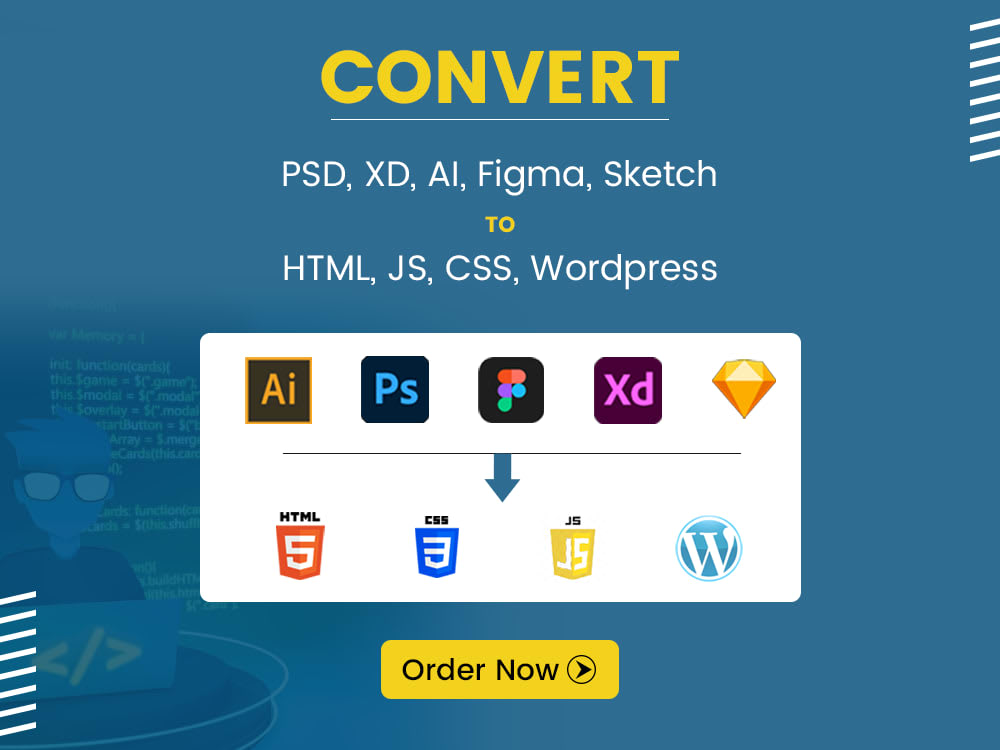 Figma/PSD/XD/AI to responsive HTML/CSS/JS/WordPress website | Upwork