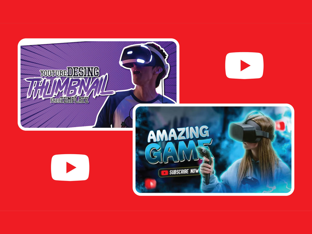 Design a unique gaming and vlogging youtube thumbnail | Upwork
