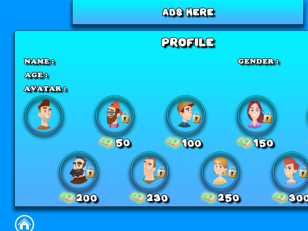 Perfect game UI, GUI for PC and mobile. | Upwork