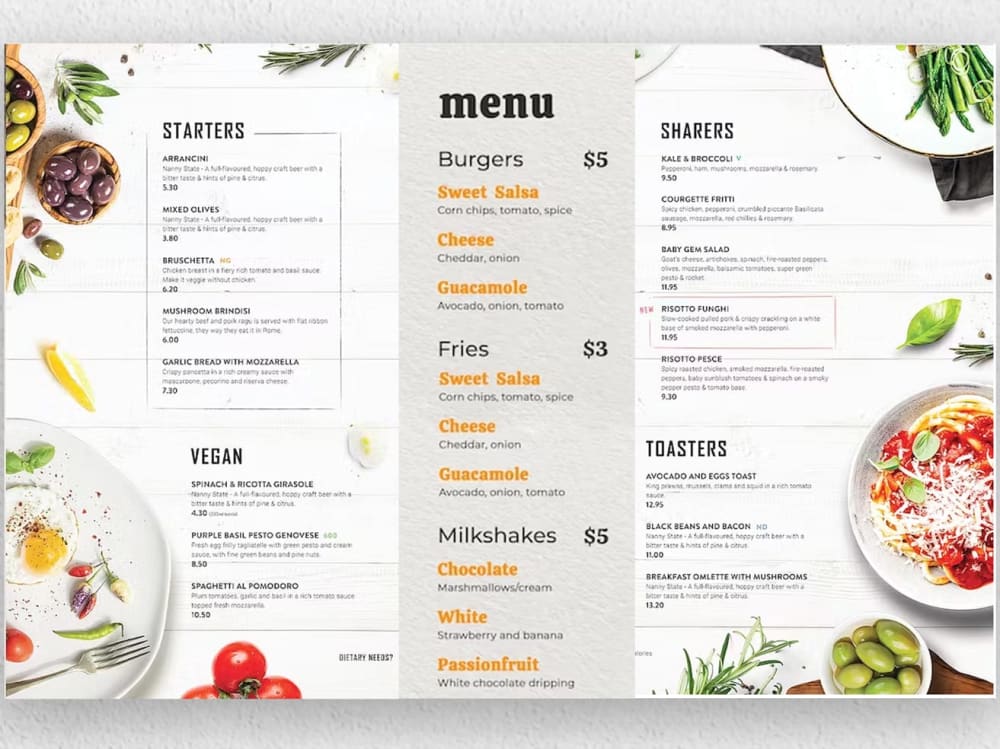 Food restaurant bar, digital menu board & Beauty menu design | Upwork