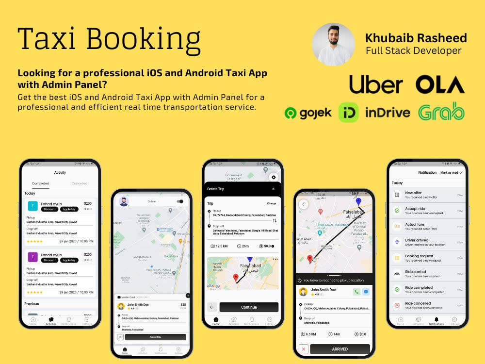 An Android & IOS, Taxi Booking App with an Admin Panel | Upwork