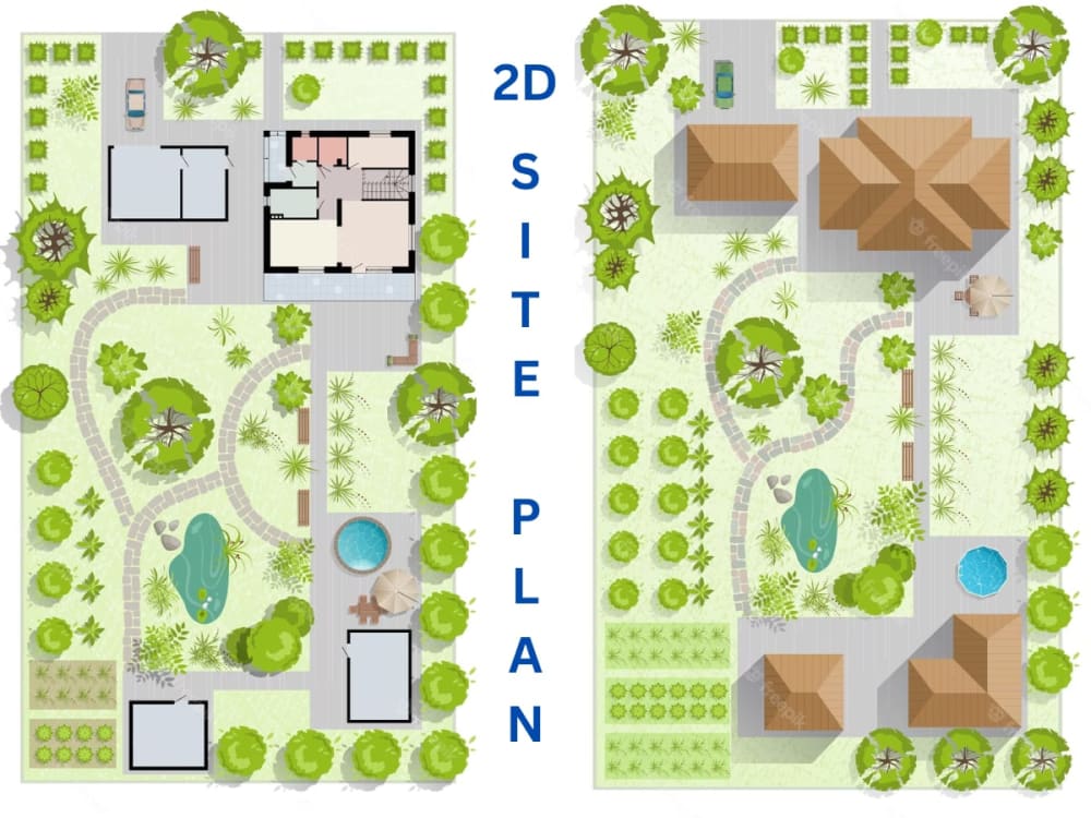 2D site plan and landscape design | Upwork