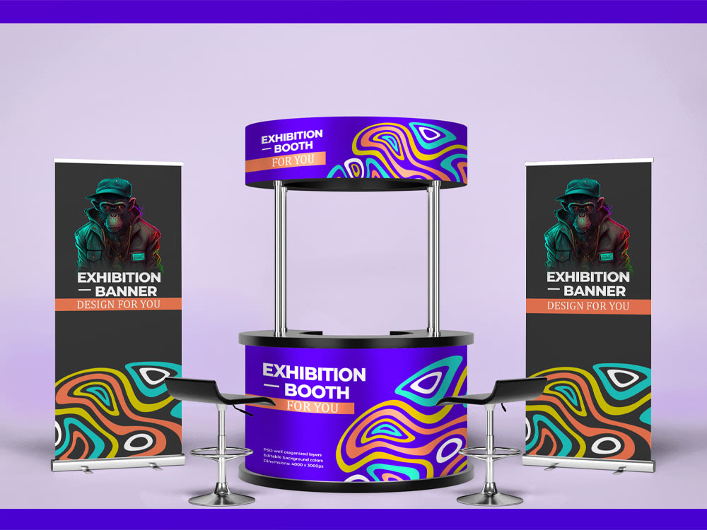 An osm trade show banner, backdrop, booth, exhibition, or outdoor ...