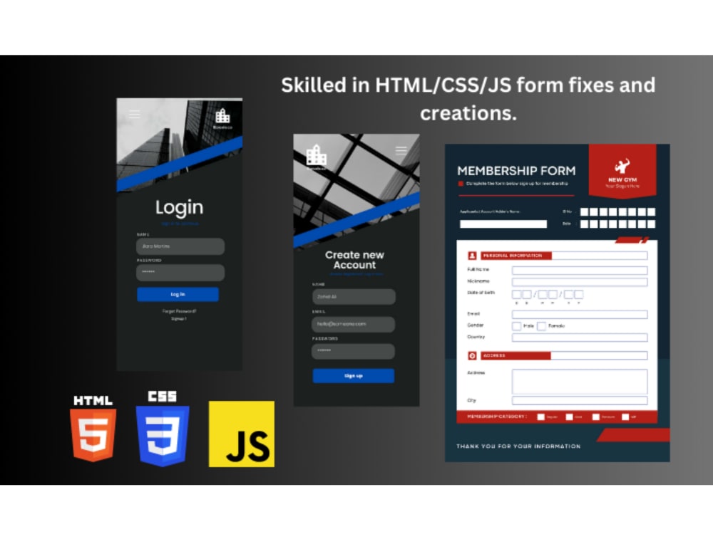 Create or fix contact form, html form, pop up form, sign up form, web page | Upwork