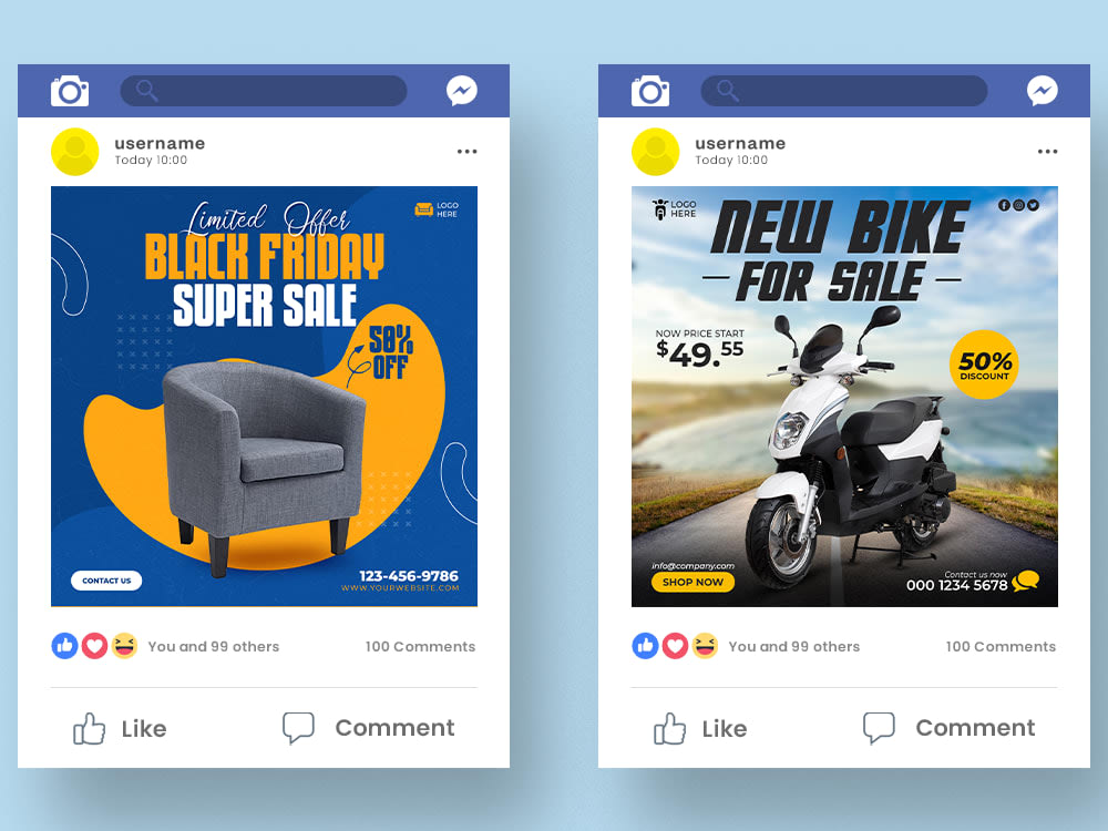 Social media posts graphics for Facebook, Instagram & LinkedIn | Upwork