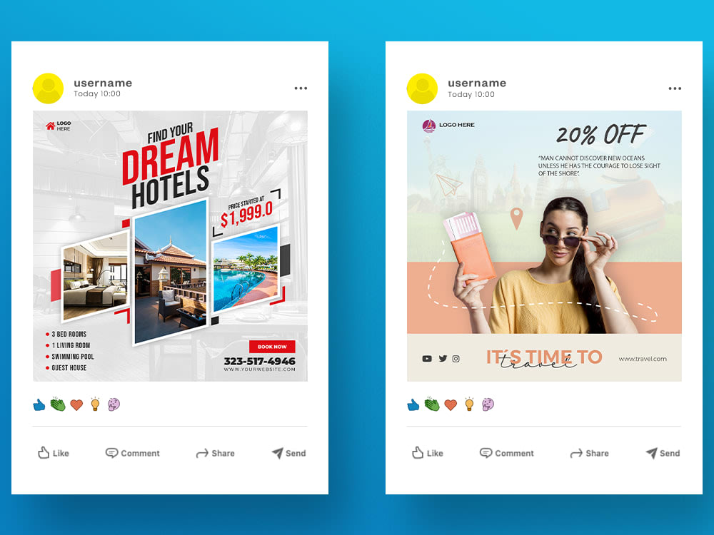 Social media posts graphics for Facebook, Instagram & LinkedIn | Upwork