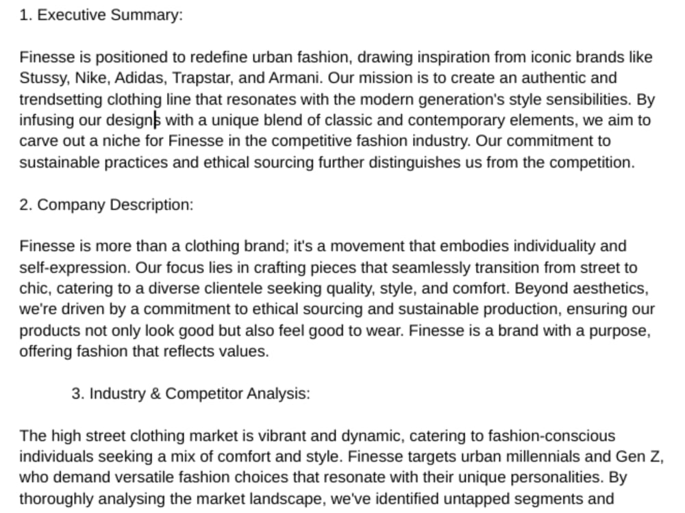 A comprehensive Business Plan | Upwork