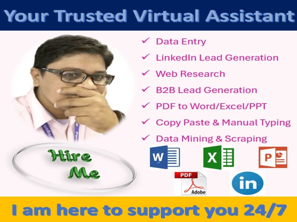 Data entry, manual typing, file conversion & lead generation within 24 hrs | Upwork