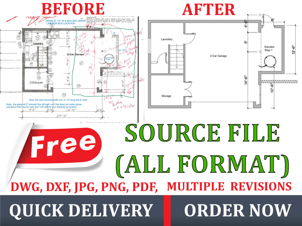 AutoCAD dwg from pdf Image or hand sketch floor plan or elevation | Upwork