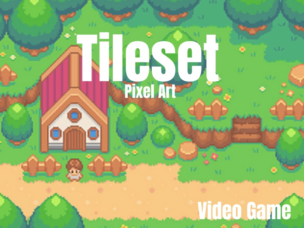 Tileset Pixel Art Video game with background art | Upwork