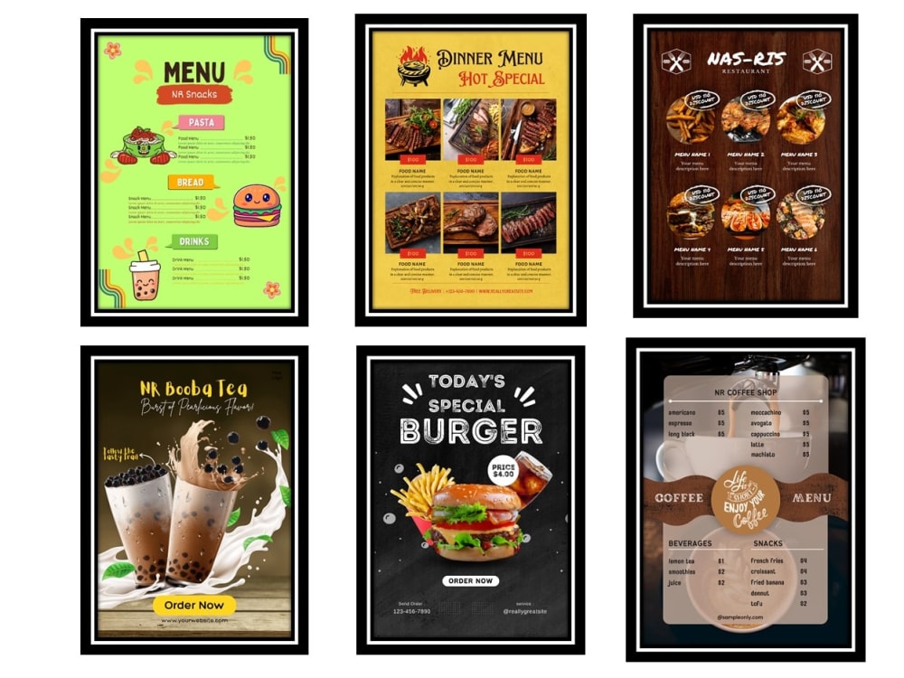 FANTASTIC FOOD MENU POSTER | Upwork
