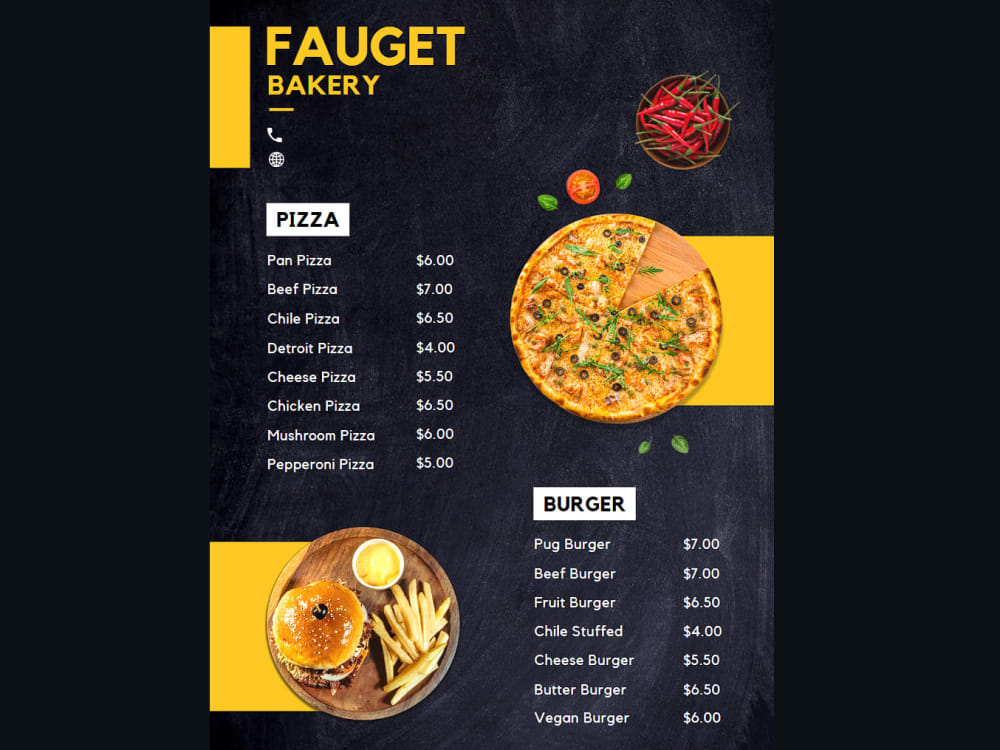 Food menu with as many layers as you want and a logo if you want to ...