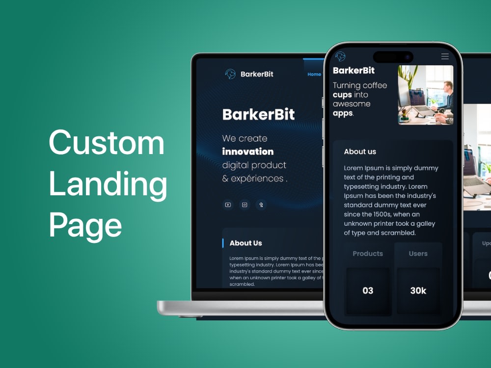 A custom landing page | Upwork