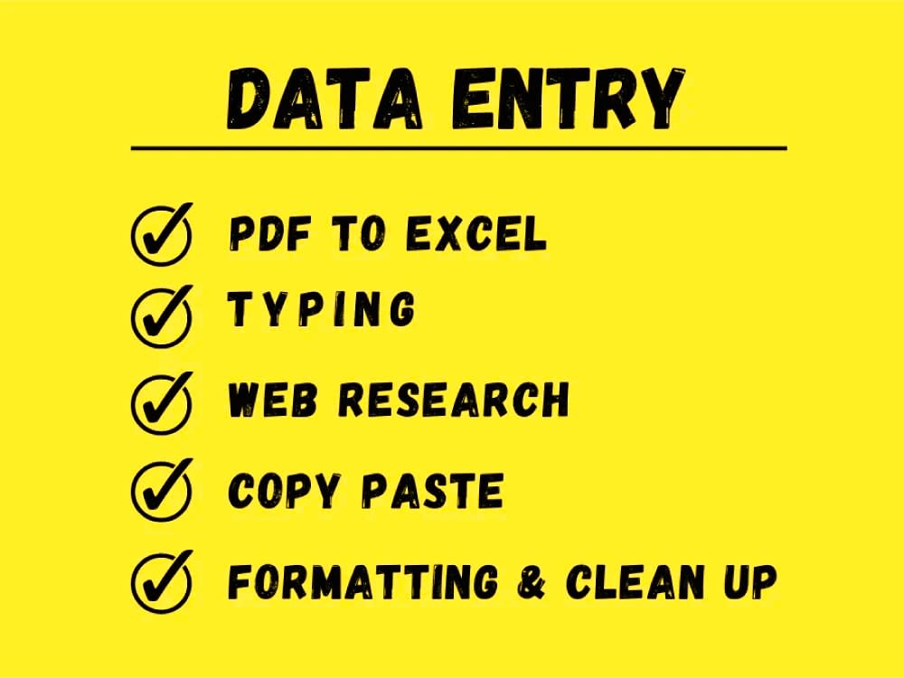 Data Entry, Web Research, Copy Paste, Web Scraping, Typing | Upwork