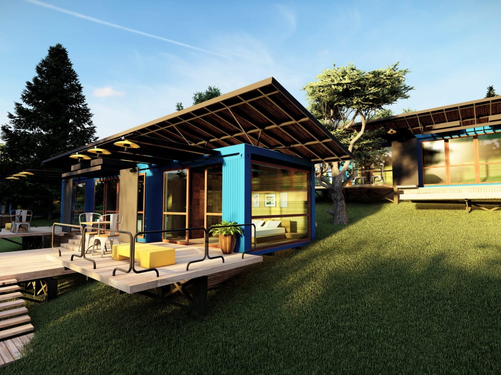 Shipping container home, restaurant and shop design with 3d render | Upwork