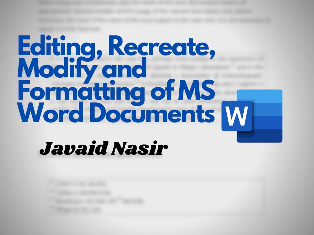 Formatting of Microsoft Word documents, editing, recreating and modifying | Upwork