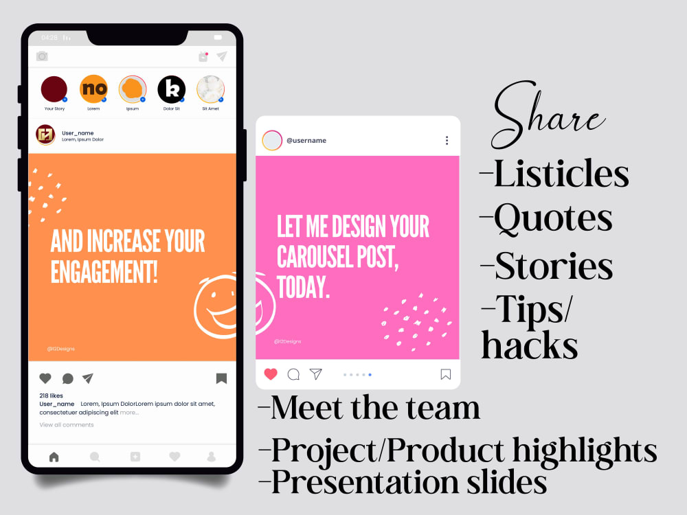 Engaging carousel posts for your Instagram and/or Linkedin | Upwork