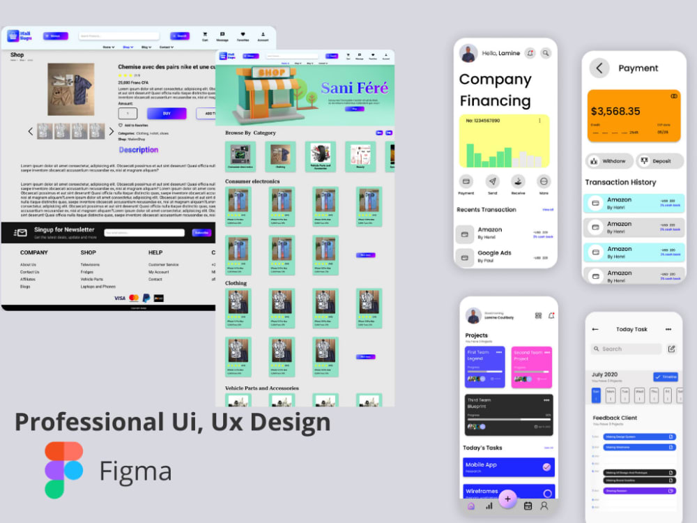 A design of user interfaces Ui, Ux for your projects | Upwork