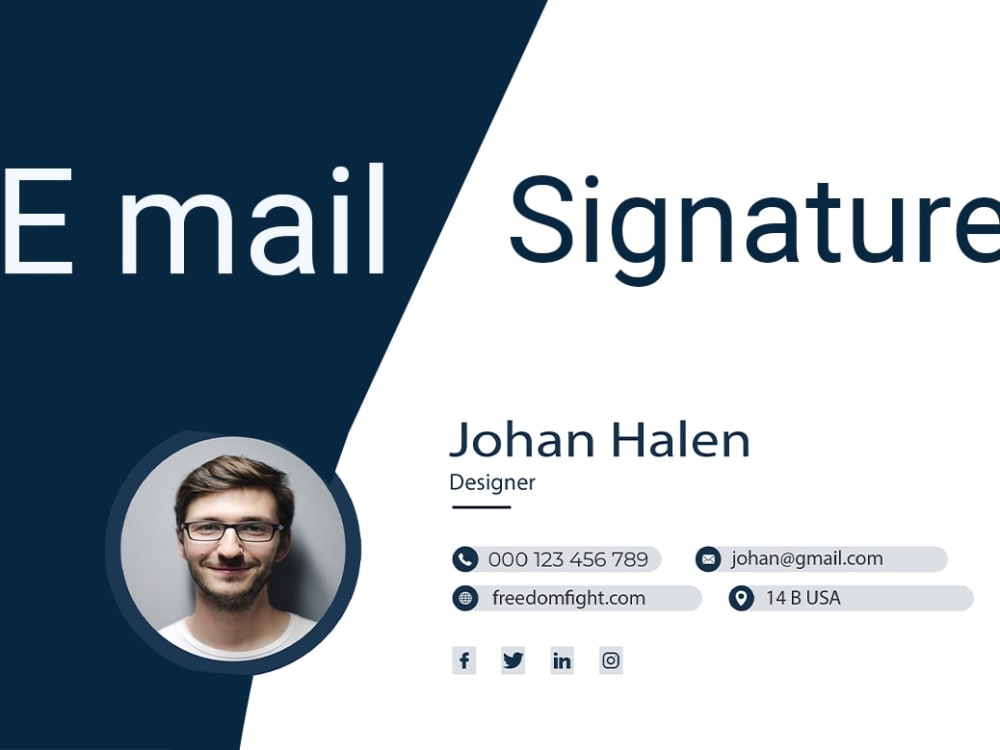 A modern clickable HTML email signature | Upwork