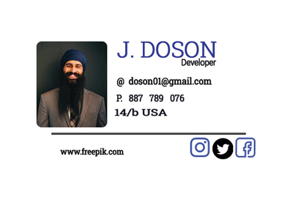 A modern clickable HTML email signature | Upwork