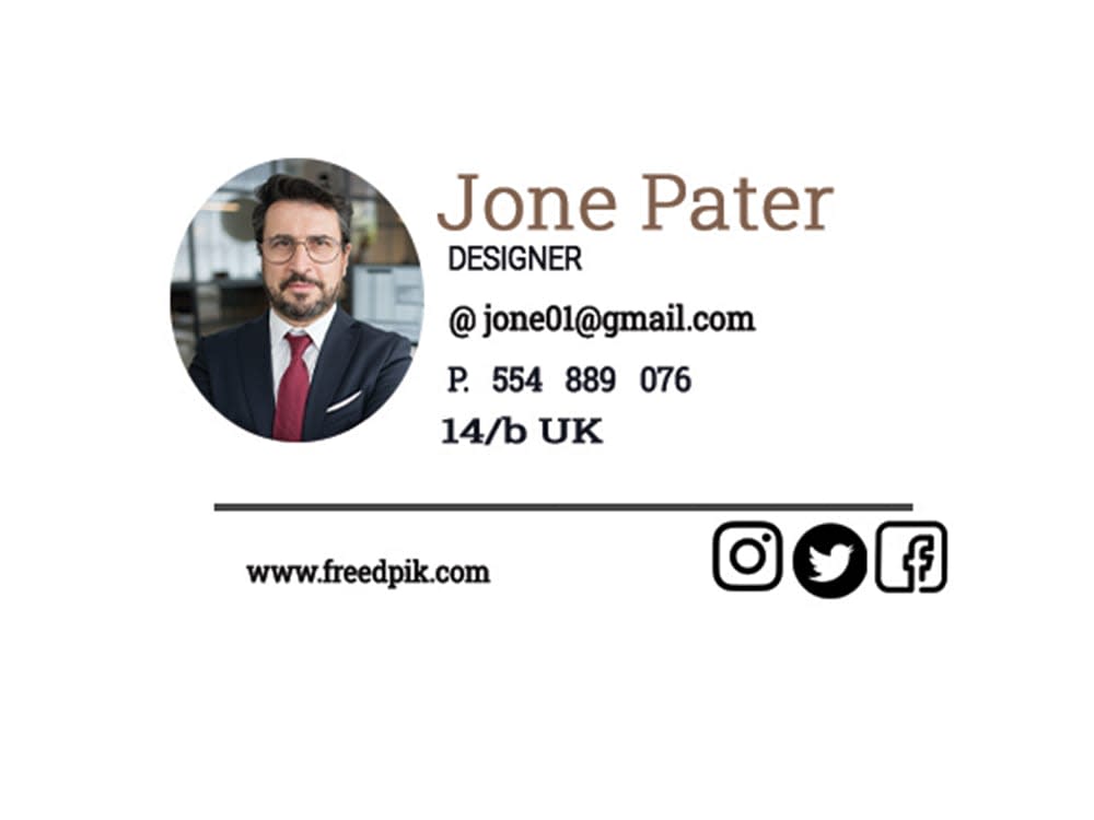 A modern clickable HTML email signature | Upwork