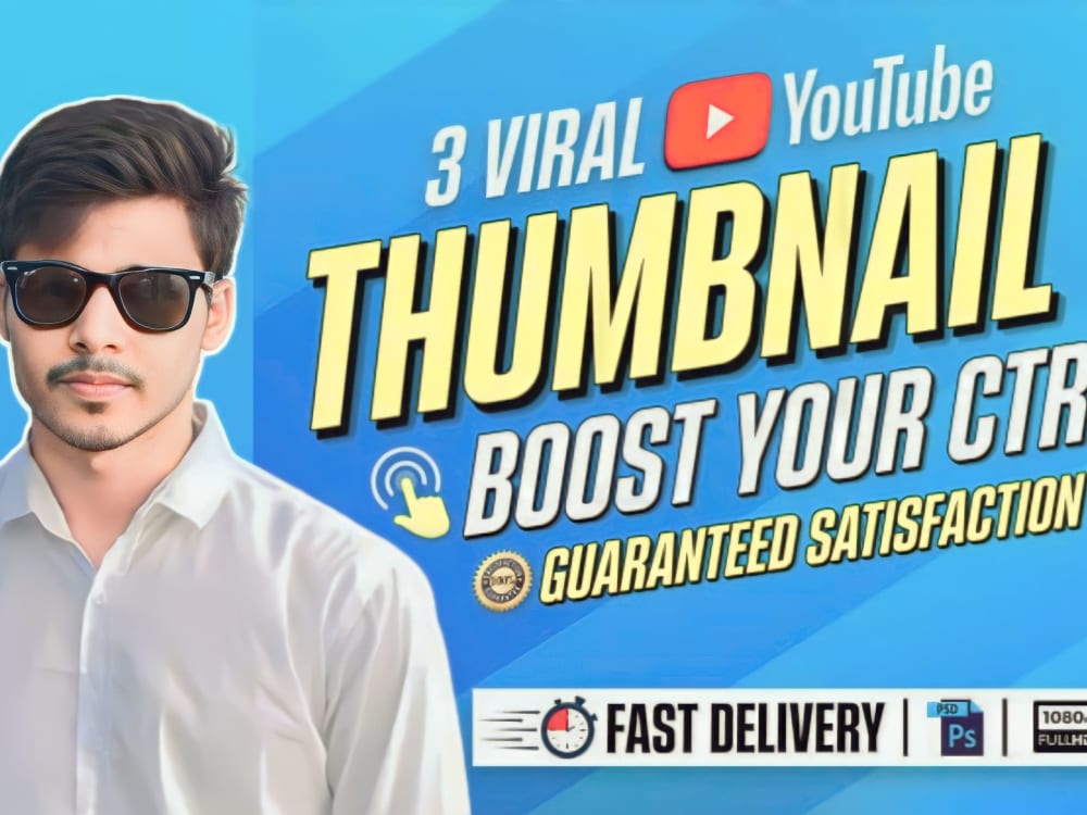 A design 3 viral youtube thumbnail | Upwork