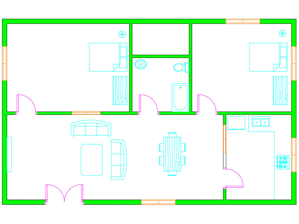 Simple 2D Floor Plan & Color Floor Plan | Upwork