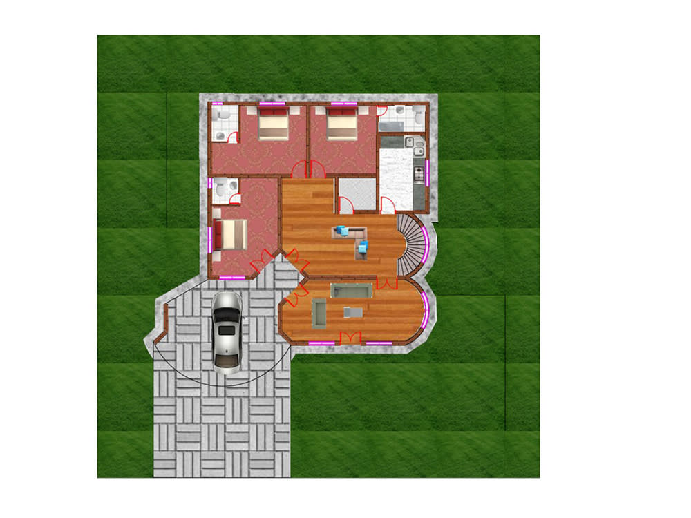 Simple 2D Floor Plan & Color Floor Plan | Upwork