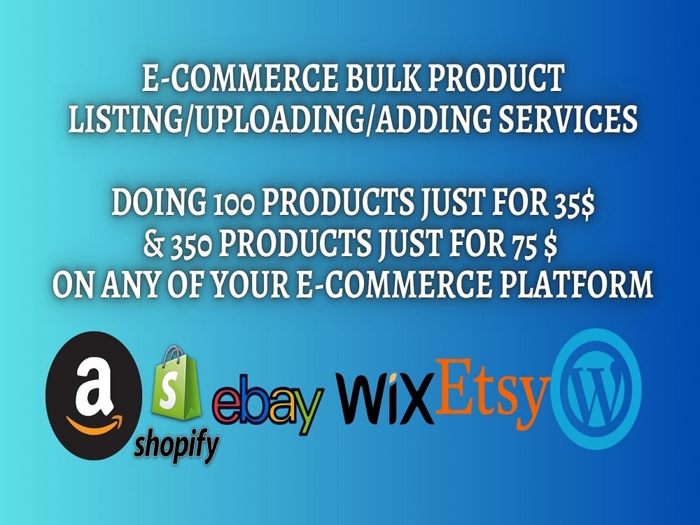 Bulk listing, uploading and adding items to Shopify, Amazon, eBay ... Bulk listing, uploading and adding items to Shopify, Amazon, eBay ...