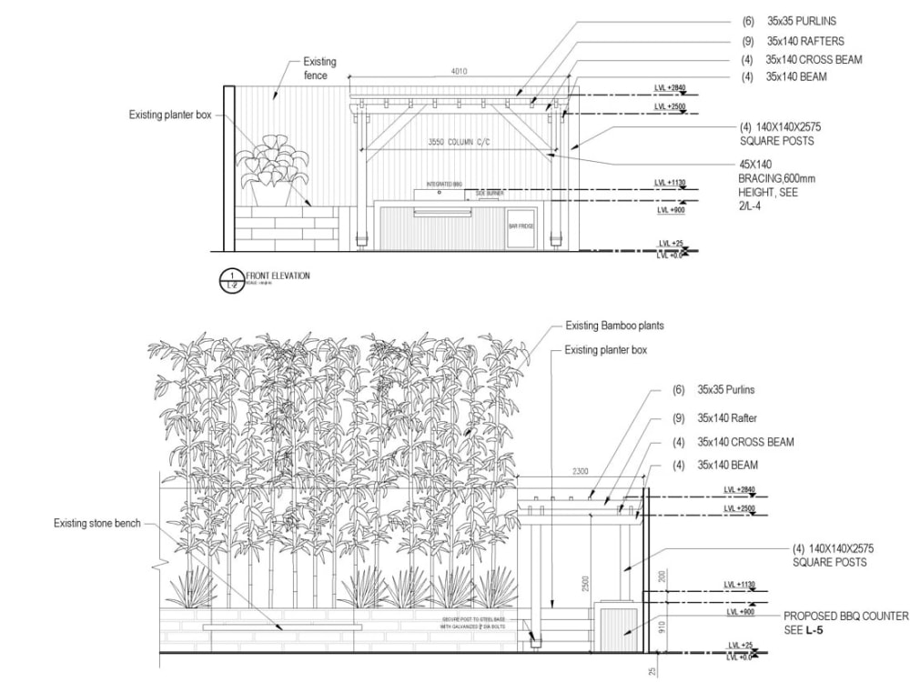 A complete set of Architectural drawings for your backyard patio | Upwork