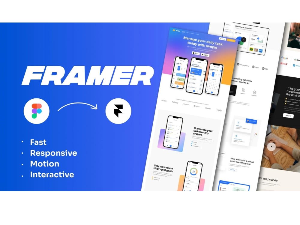 Responsive framer website design or figma to framer expert | Upwork