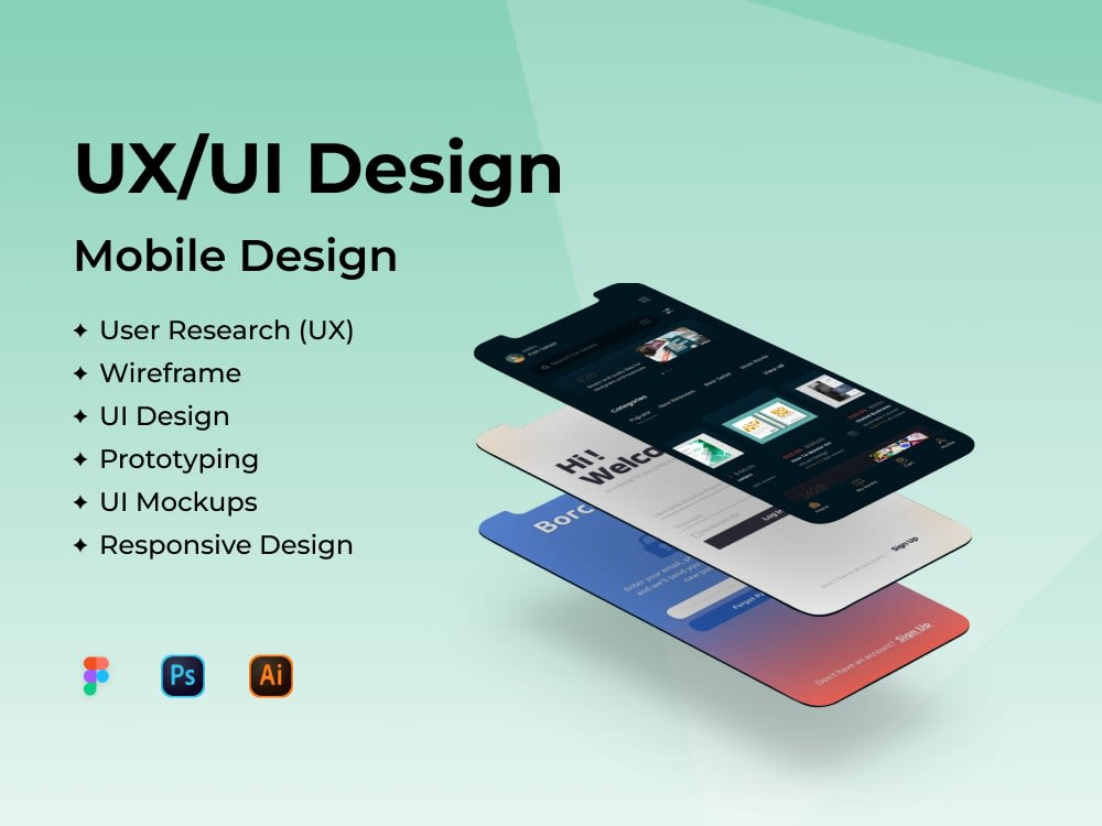 A sleek and modern Mobile UX/UI Design for your business. | Upwork