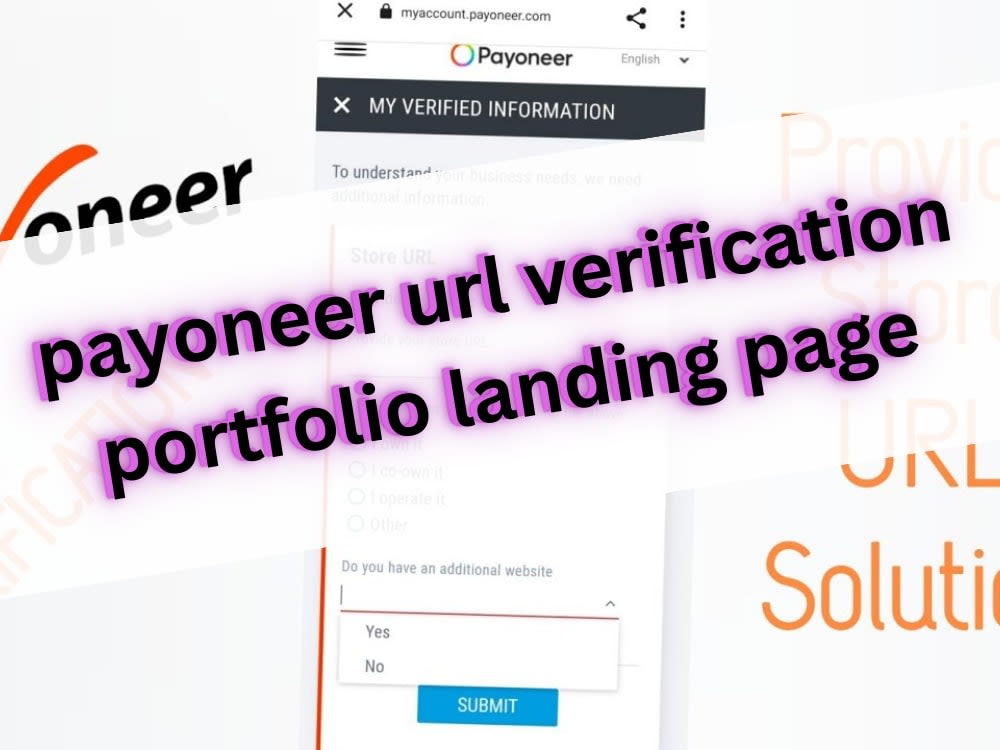 Payoneer url verification portfolio landing page or website | Upwork
