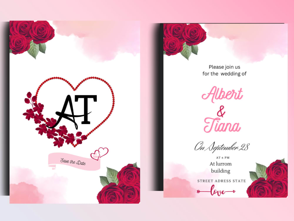 Beautiful Wedding invitation design | Upwork