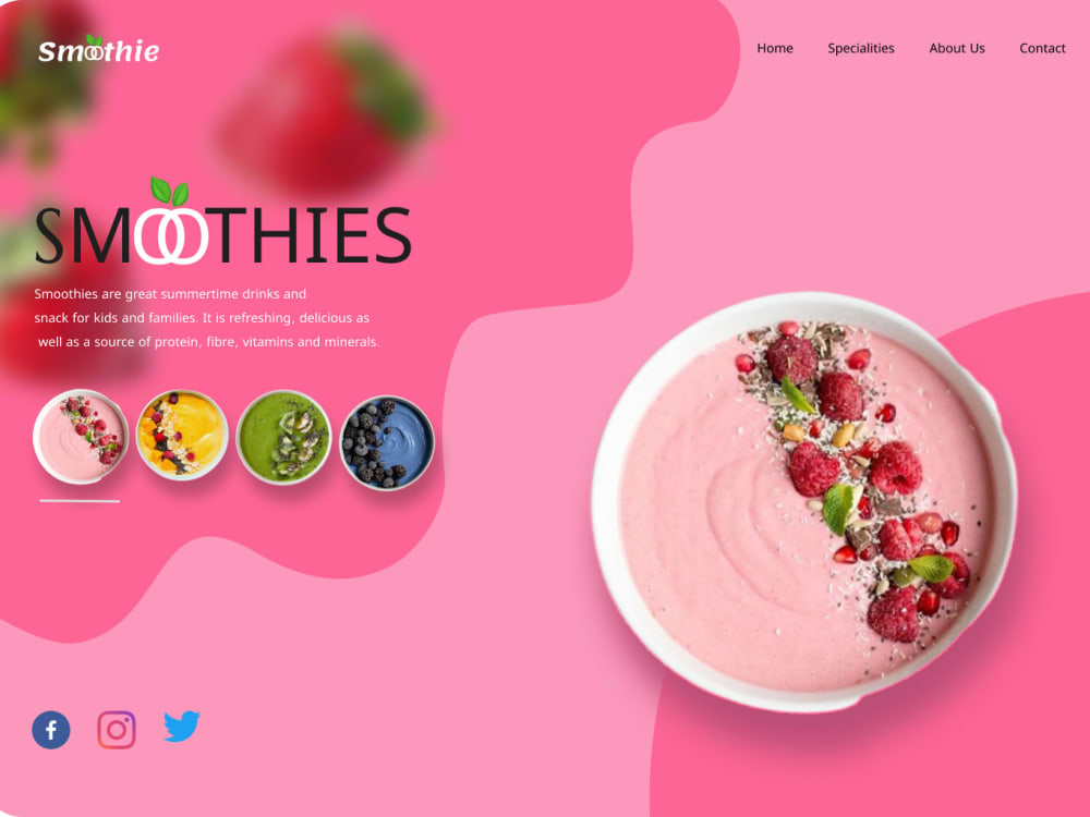 The Prototype of a Fresh Smoothie Website | Upwork