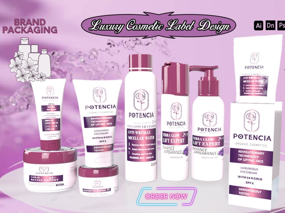 A premium cosmetic product packaging and label design | Upwork
