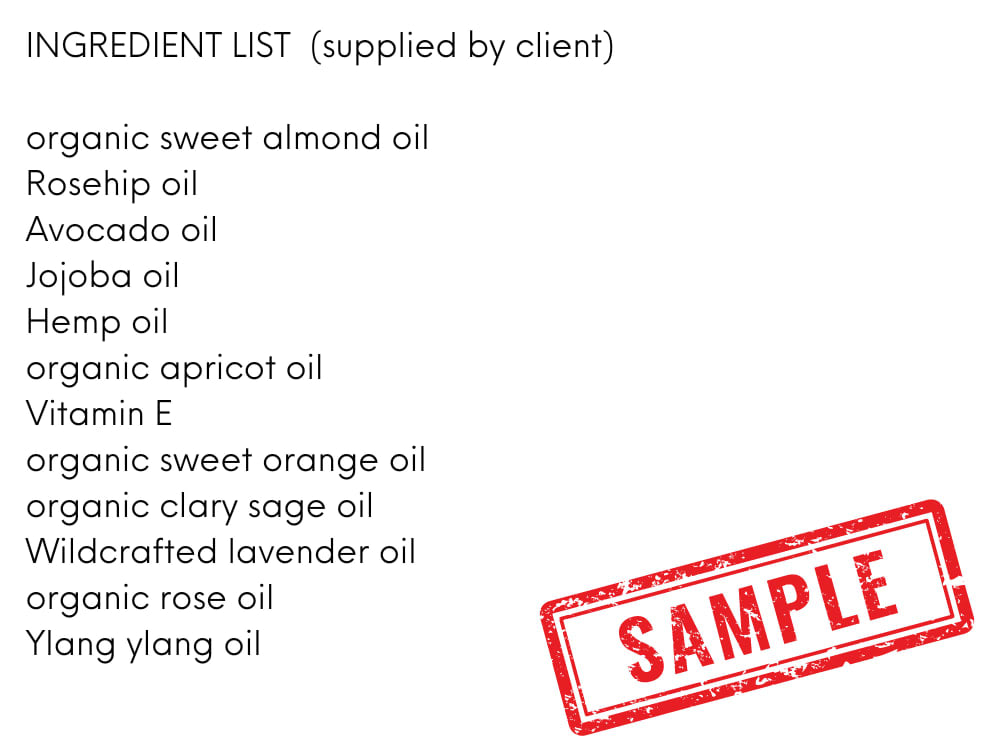 Ingredients / INCI list created for your Natural Cosmetic product label ...